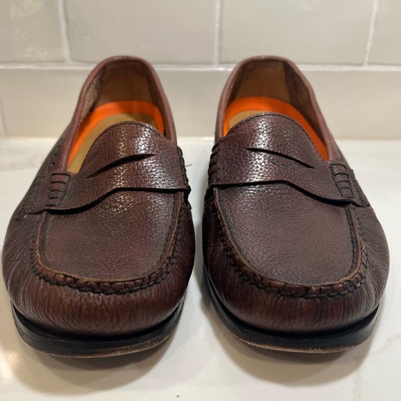Cole Haan | Shoes | Cole Haan Grand Os Brown Leather Slip On Penny ...